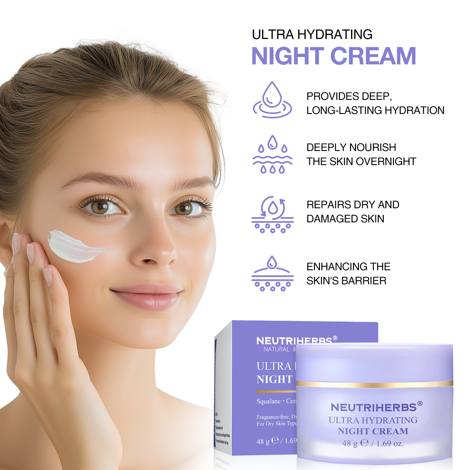 Neutriherbs Ultra hydrating night cream-48G - Sanasherbalskincare